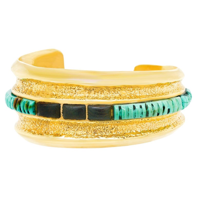 Spectacular Modernist Hopi Cuff in Yellow Gold by Preston Monongye For ...