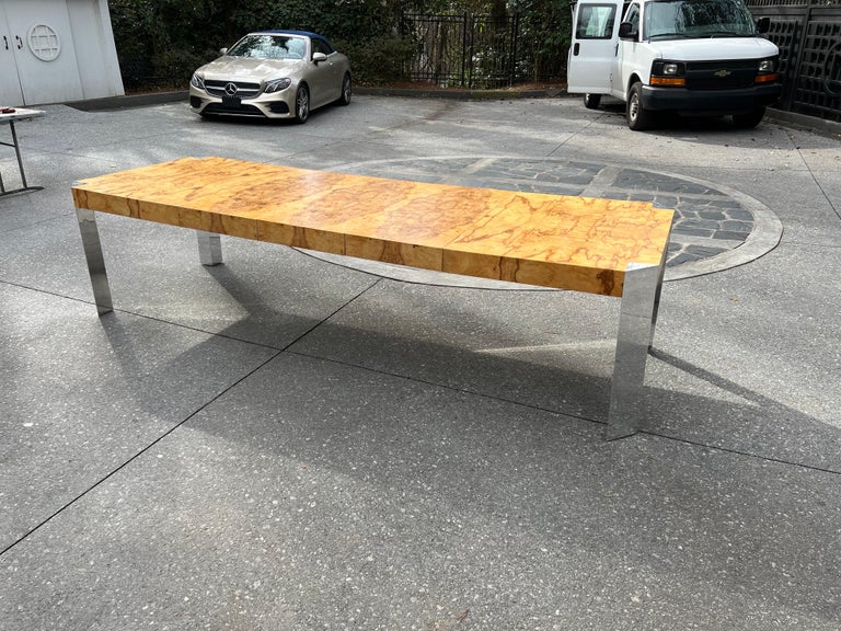 Spectacular Olivewood Butterfly Patterned Dining Table by Sprunger for ...