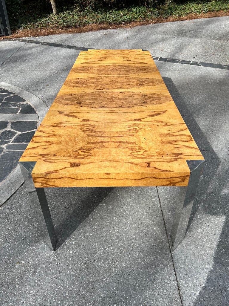Spectacular Olivewood Butterfly Patterned Dining Table by Sprunger for ...