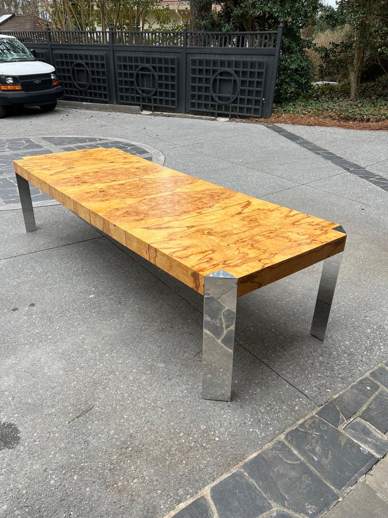Spectacular Olivewood Butterfly Patterned Dining Table by Sprunger for ...