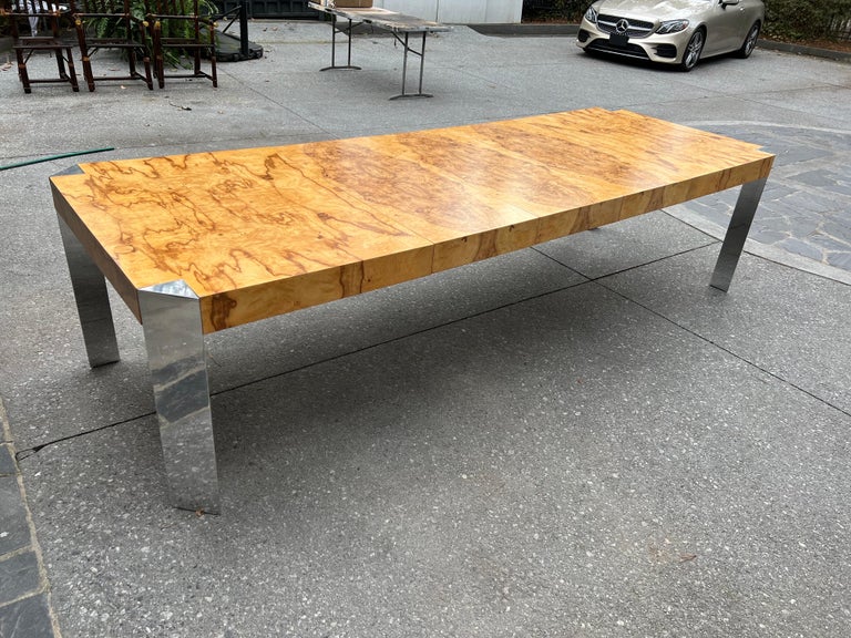 Spectacular Olivewood Butterfly Patterned Dining Table by Sprunger for ...