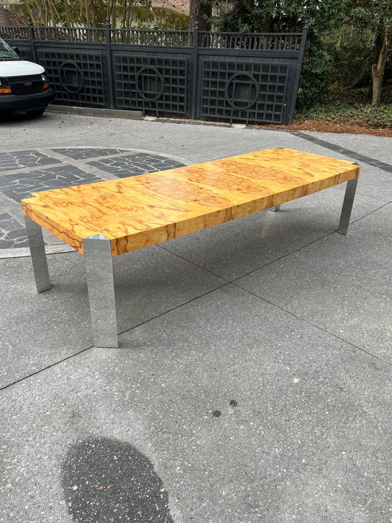 Spectacular Olivewood Butterfly Patterned Dining Table by Sprunger for ...