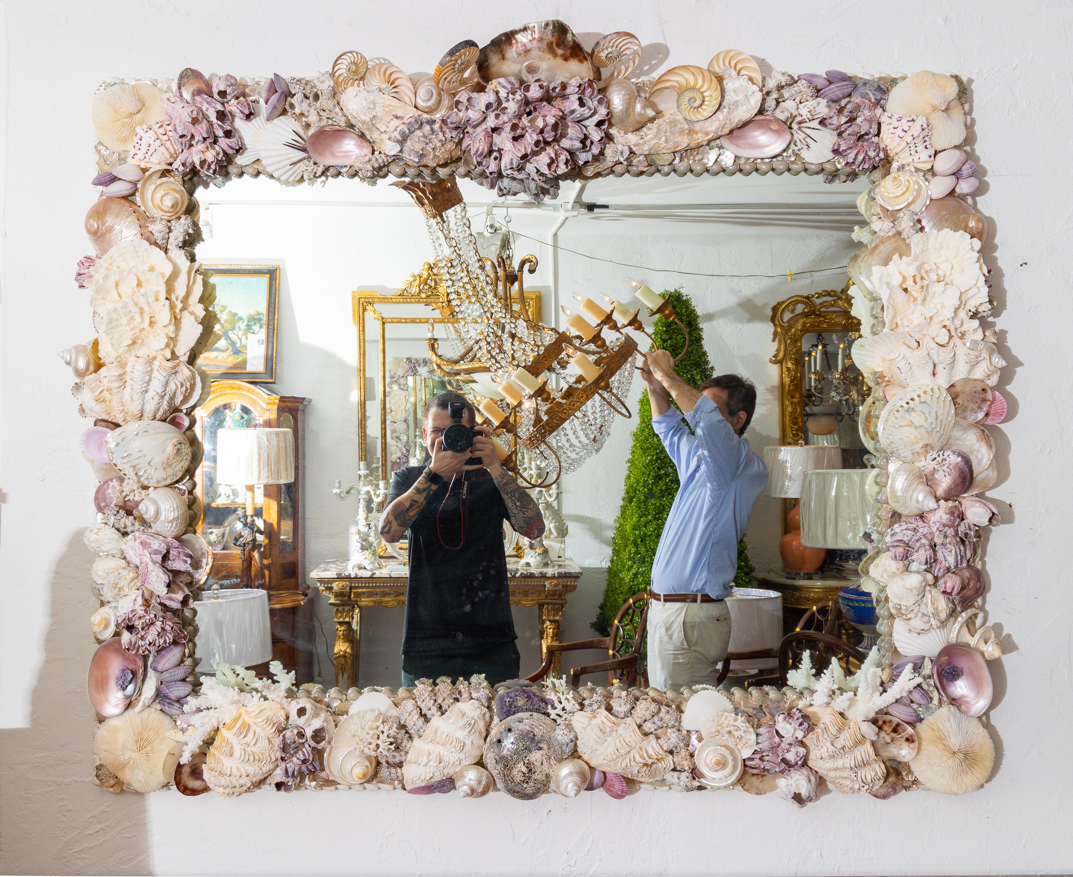 Coastal Heart Shape Sea Shell Encrusted Mirror For Sale at 1stDibs ...