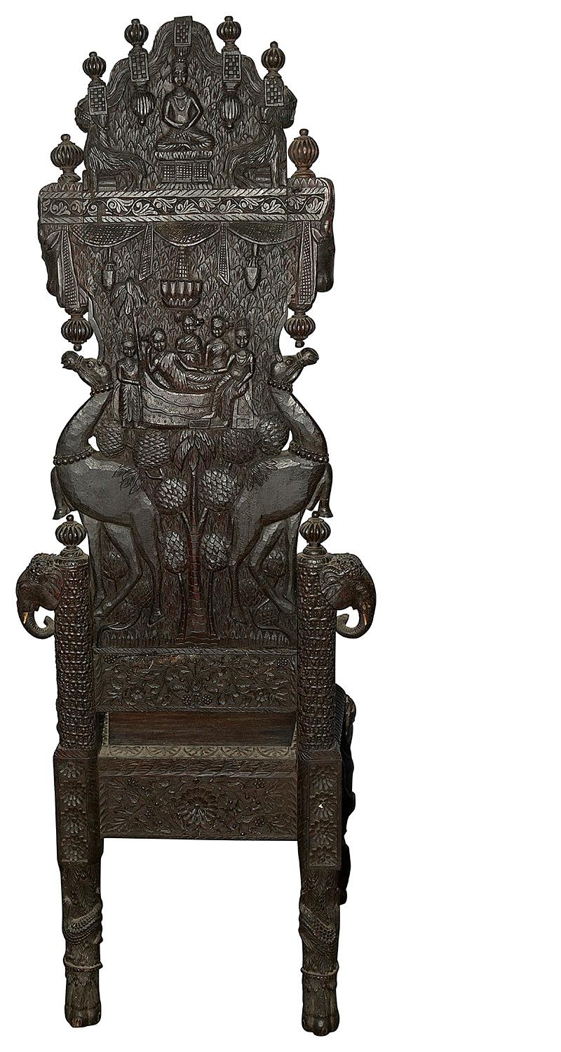 Spectacular Pair 19th Century Burmese Temple chairs. For Sale at 1stDibs