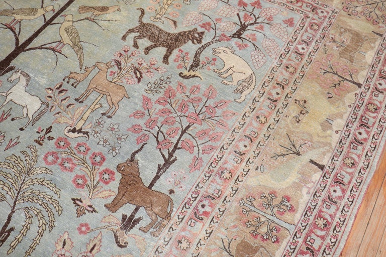 Spectacular Persian Pictorial Animal Rug For Sale at 1stDibs
