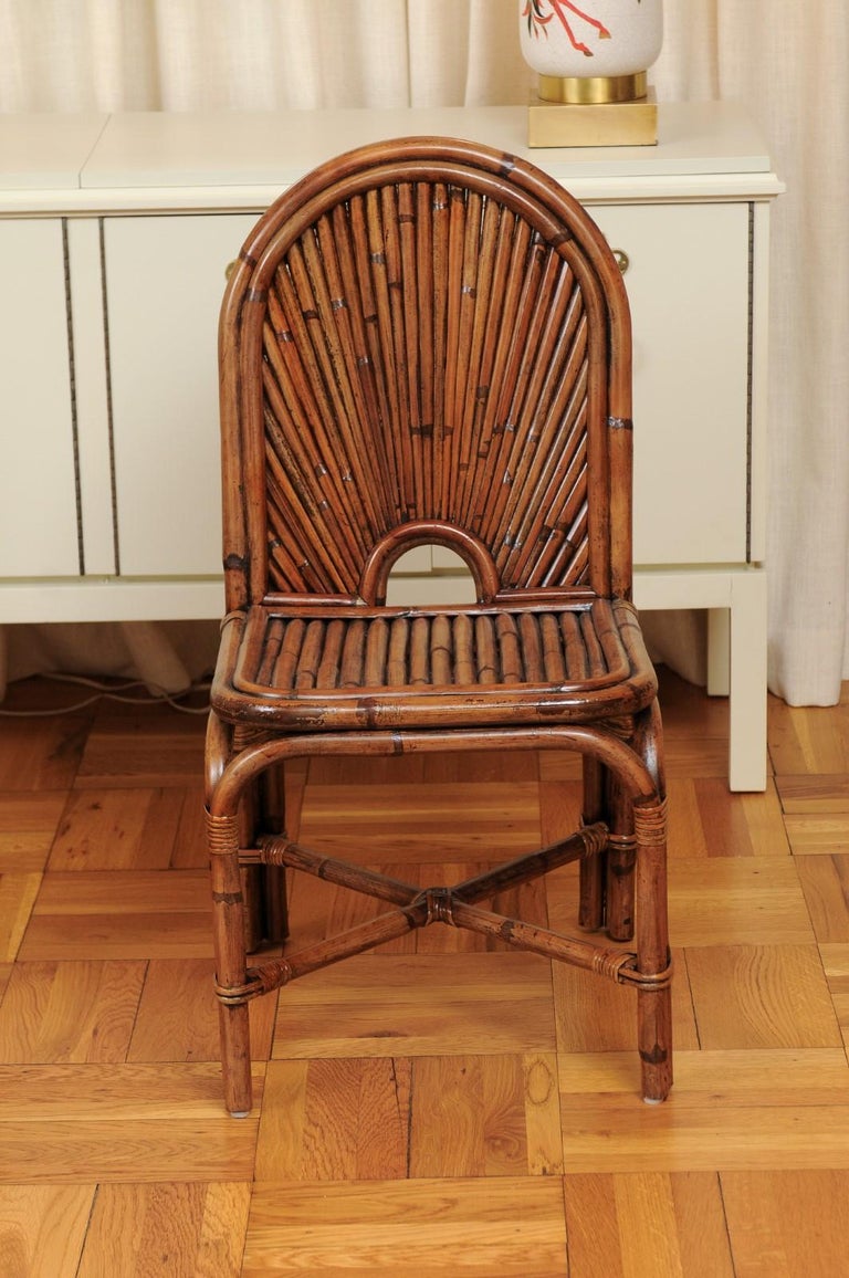 Spectacular Restored Set of 12 Rattan and Bamboo Dining Chairs, circa ...