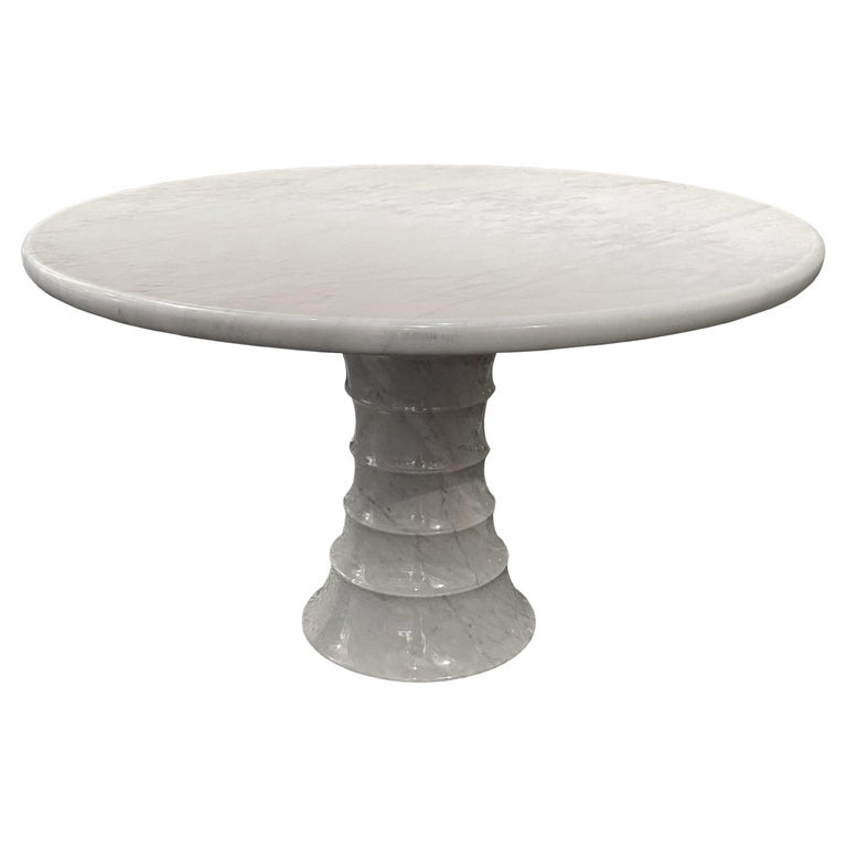Spectacular round dining table with spiral base, Italian design, circa ...