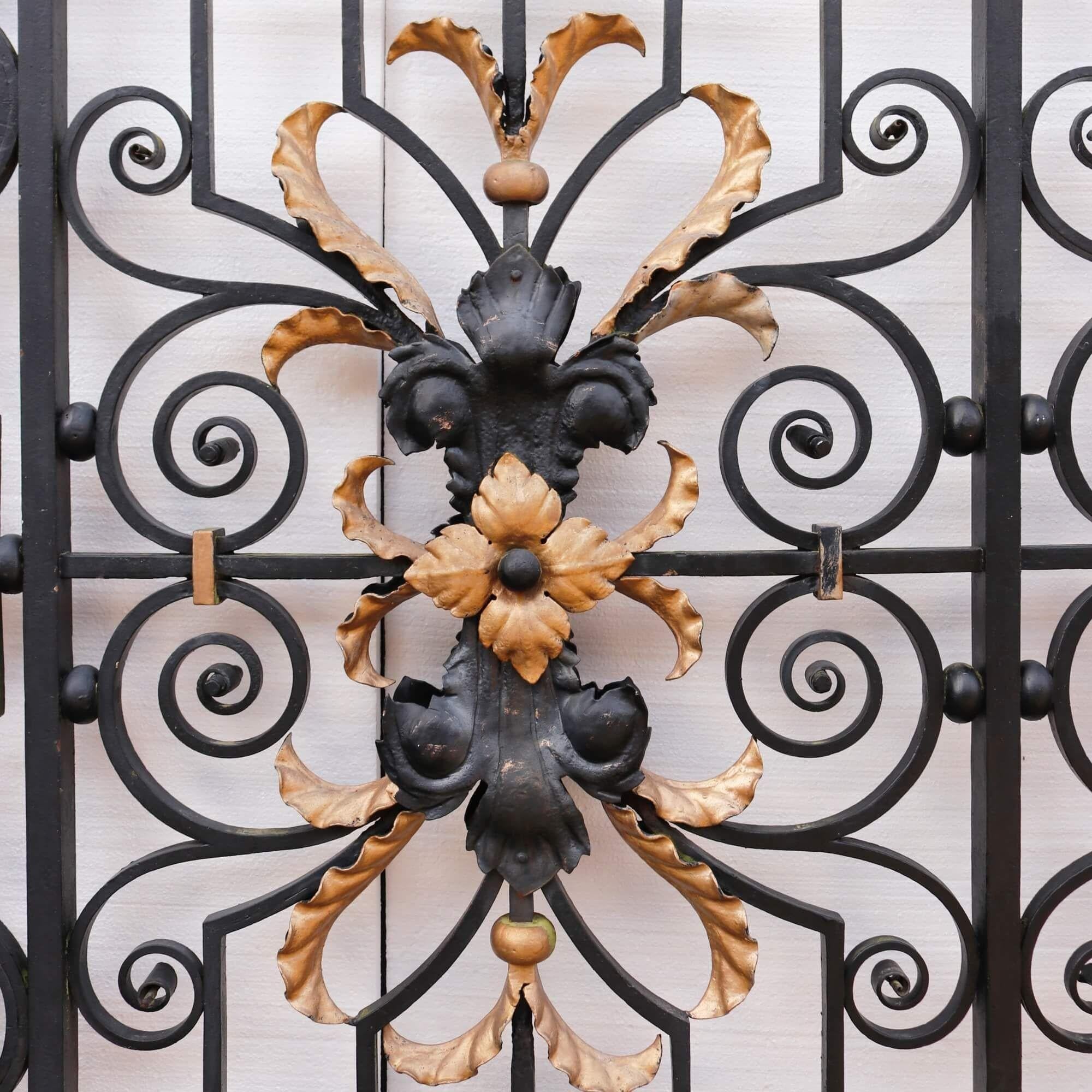 Spectacular Set of Antique Iron Driveway Gates and Posts 382 cm (12’ 5 ...