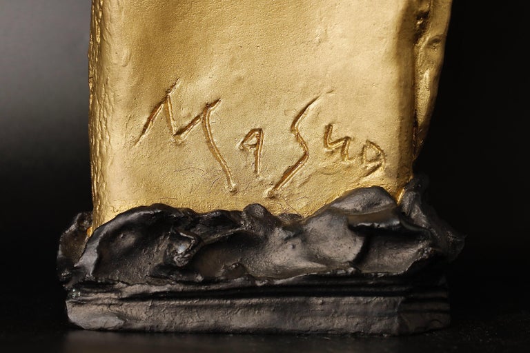 Spectacular Tall Bronze Vase by Ikeda Masuo One of the Top Metal Artists of 20 C For Sale at 1stDibs