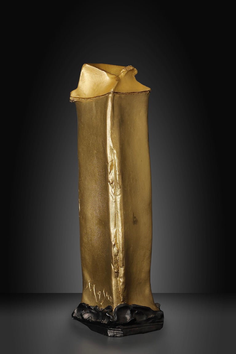 Spectacular Tall Bronze Vase by Ikeda Masuo One of the Top Metal Artists of 20 C For Sale at 1stDibs