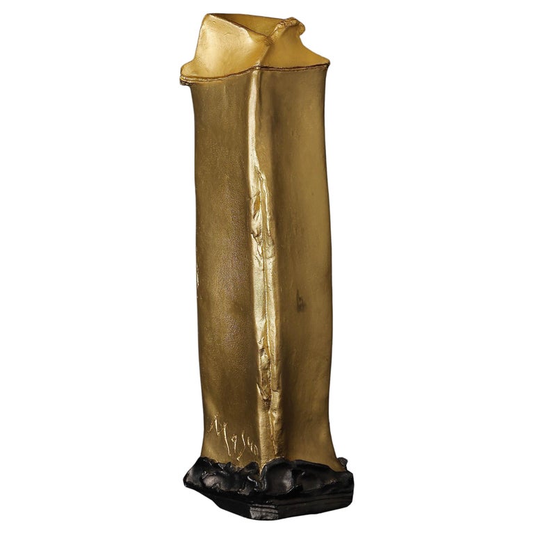 Spectacular Tall Bronze Vase by Ikeda Masuo One of the Top Metal Artists of 20 C For Sale at 1stDibs