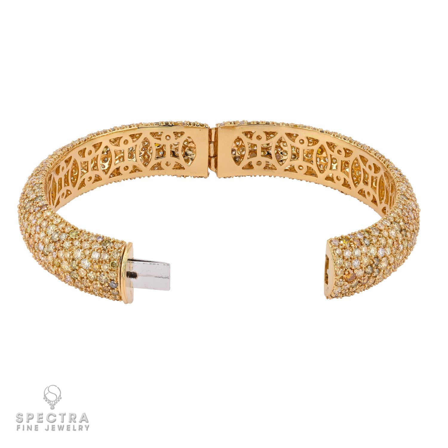 Spectra Fine Jewelry 27.58 Carat Multi-Colored Diamond Bangle For Sale at 1stDibs