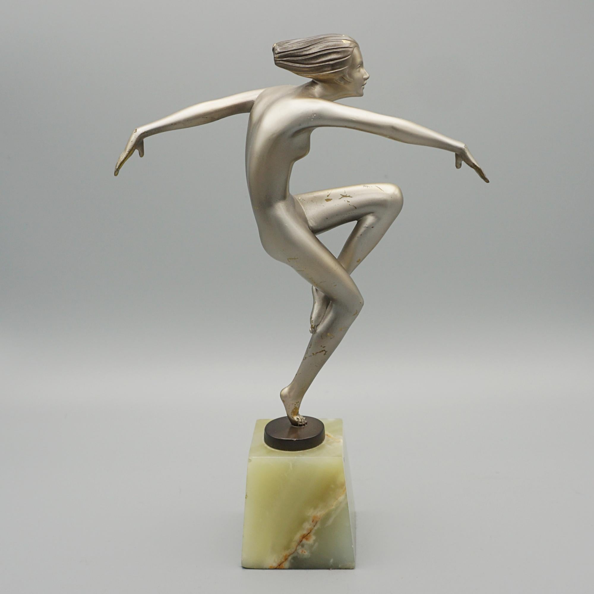 'Speed' An Art Deco Cold Painted Bronze Sculpture by Josef Lorenzl For ...