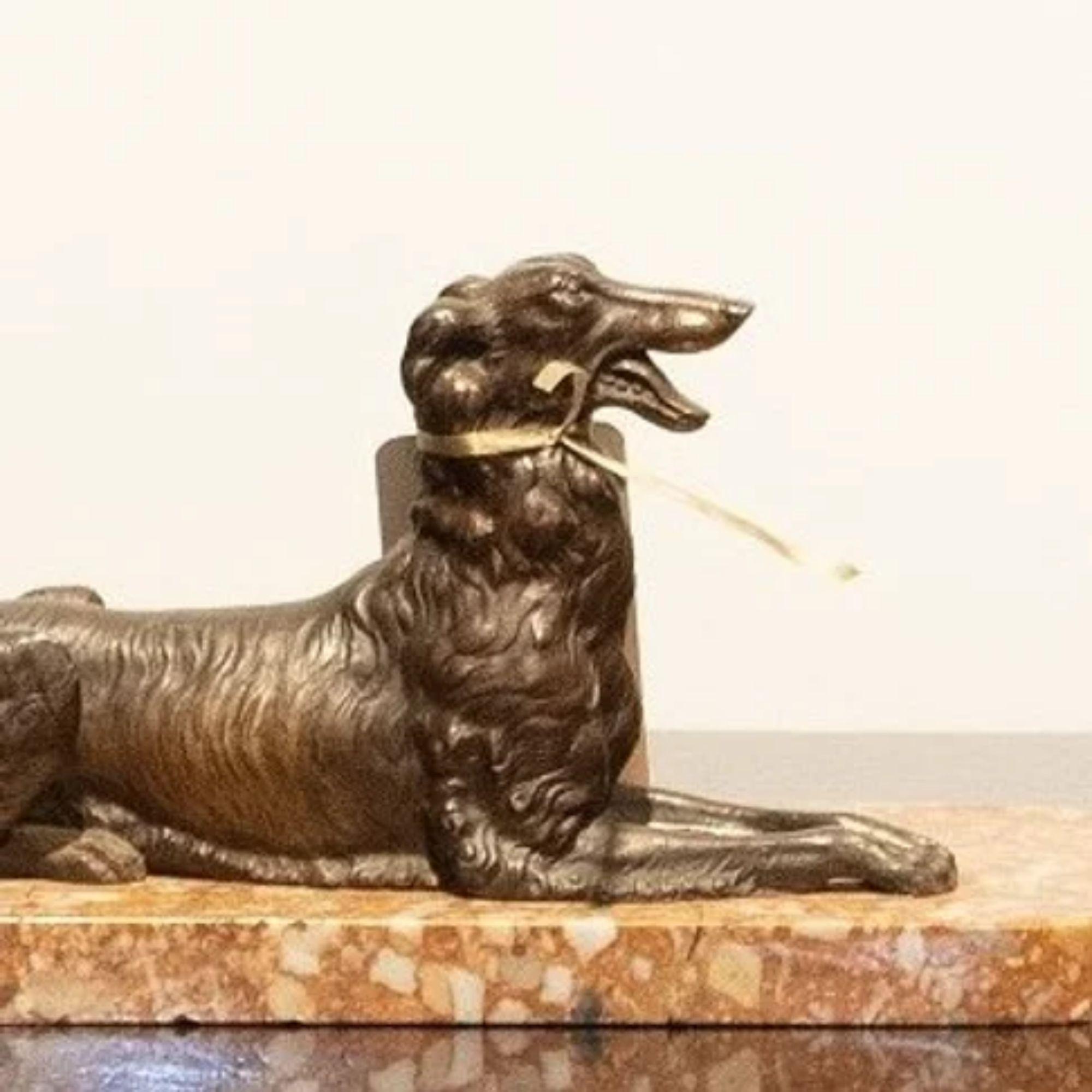Spelter Sculpture of a Borzoi, circa 1900 For Sale at 1stDibs