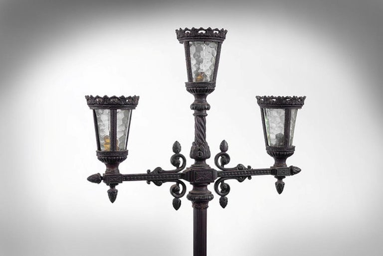 Spelter Table Lamp Depicting a Youth Leaning on a Lamp Post For Sale at ...