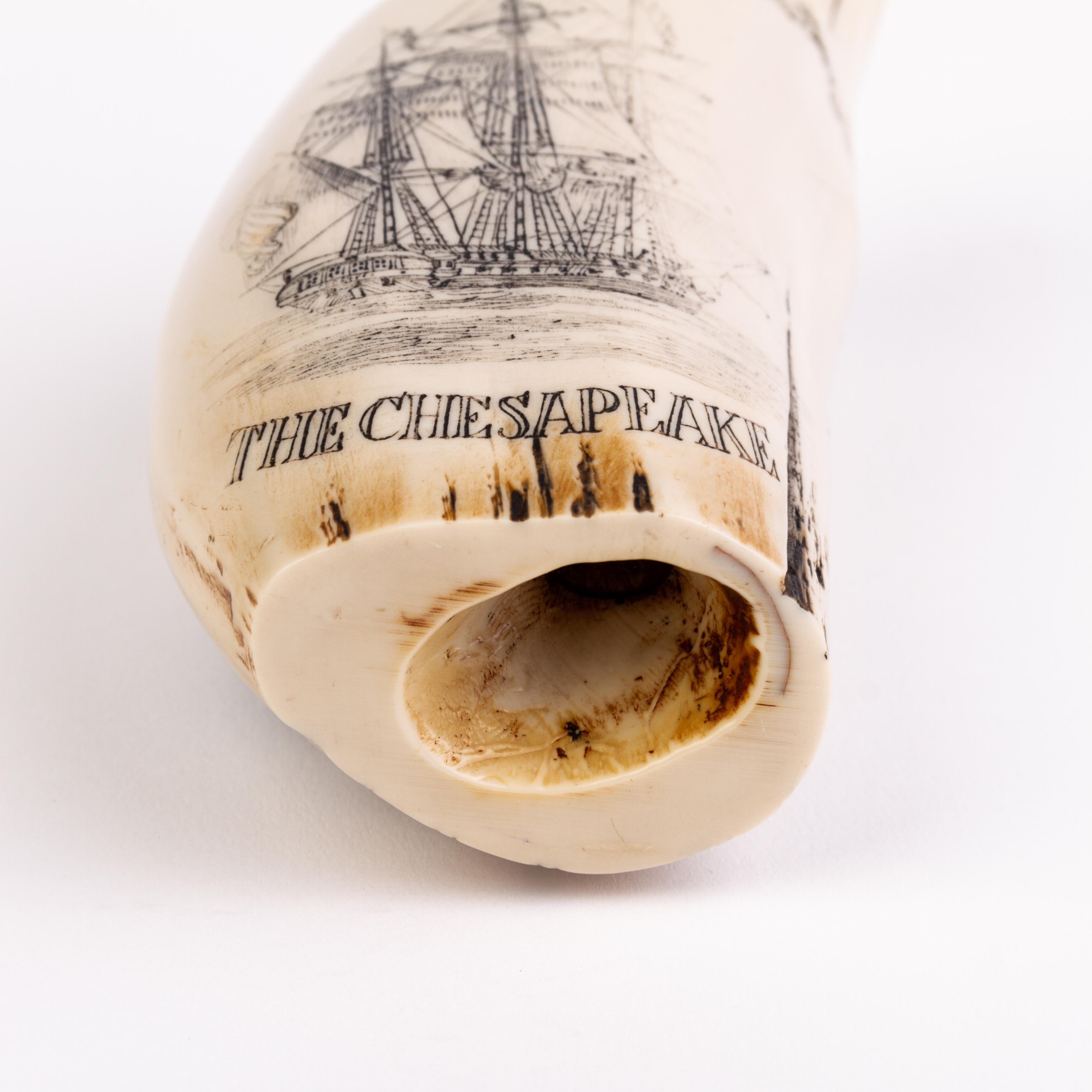 Sperm Whale Scrimshaw Nautical Faux Tooth For Sale at 1stDibs