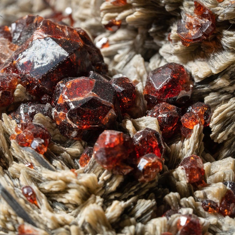 Spessartine Garnet with Muscovite on Albite Matrix From Fujian, China ...