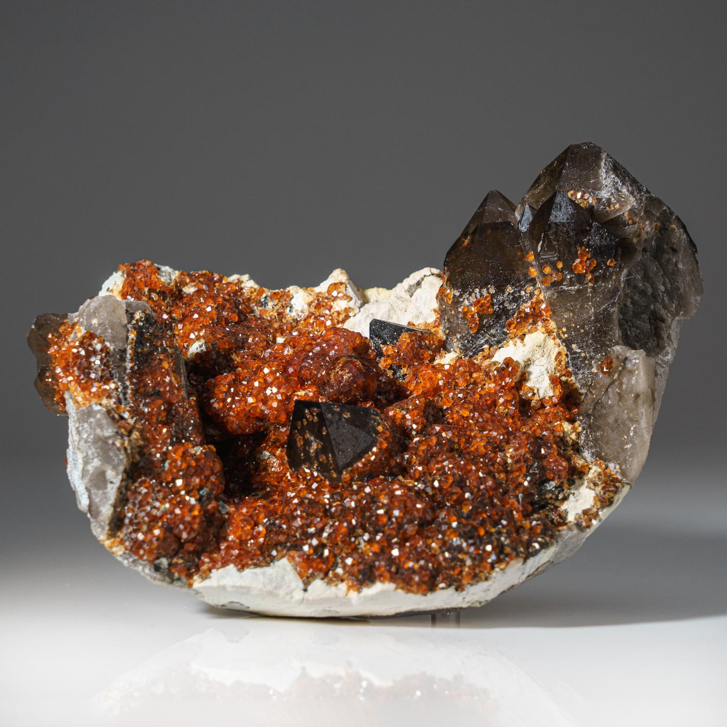 Spessartine Garnet with Smoky Quartz from Fujian, China For Sale at 1stDibs