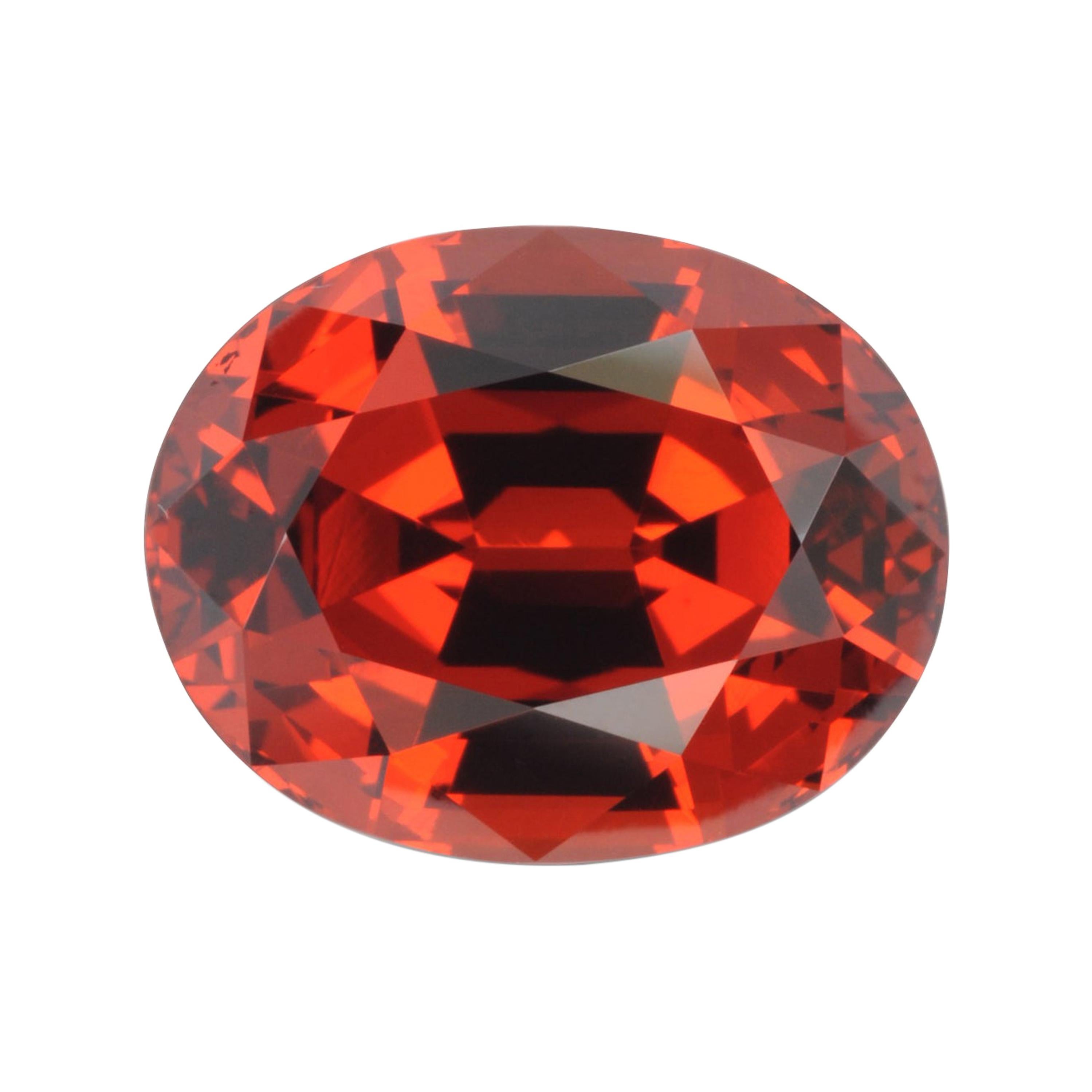 Collectors Gem Spessartite Garnet Diamond Platinum Ring at 1stDibs