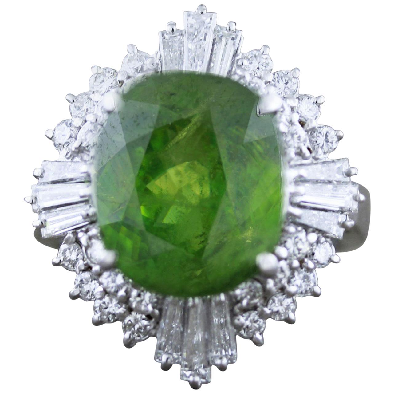 Sphene Diamond Platinum Ring at 1stDibs | sphene rings for sale, sphene ...