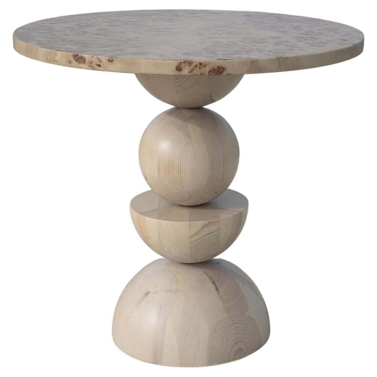 Sphere on Sphere Mappa Burl Side Table in Beige Color For Sale at 1stDibs