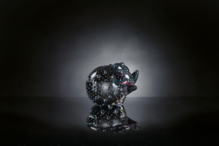 Sphere with Frog Color Petroleum Blue, in Glass, Italy For Sale at ...