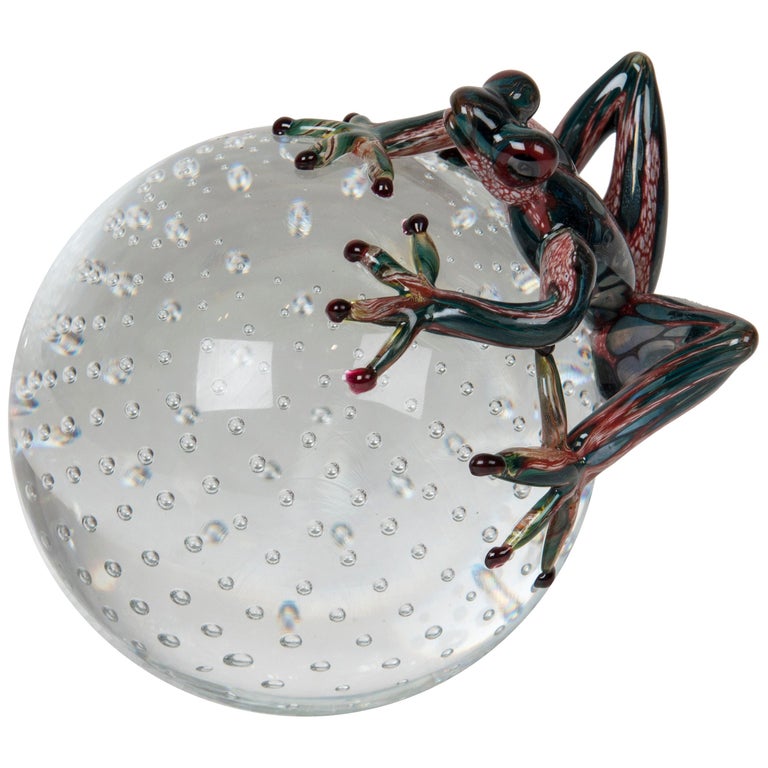 Sphere with Frog Color Petroleum Blue, in Glass, Italy For Sale at ...