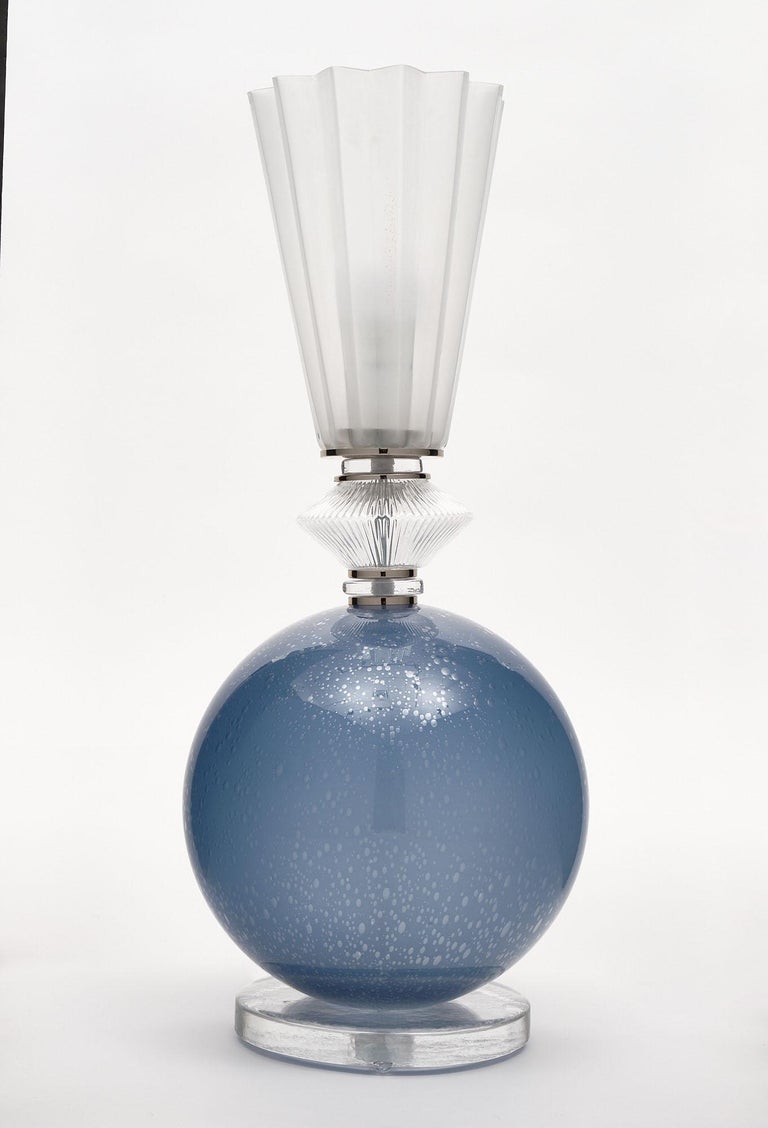 Spherical Blue Murano Glass Lamps at 1stDibs
