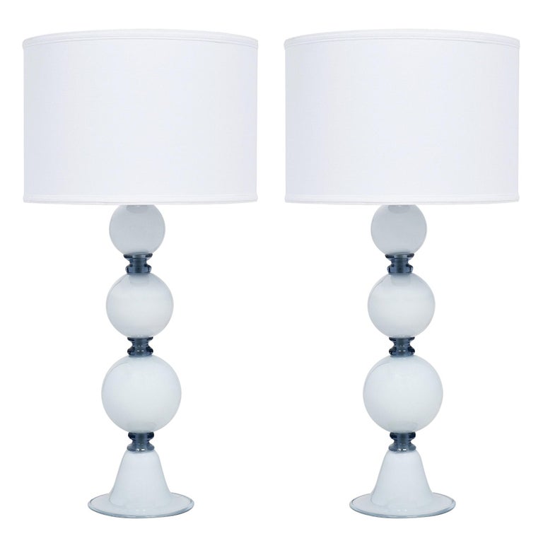 Spherical Blue Murano Glass Table Lamps at 1stDibs
