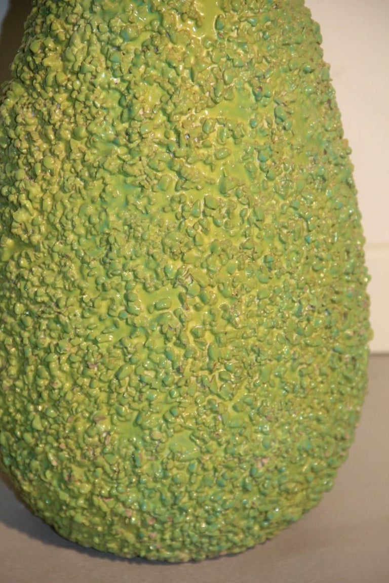 Spica Italian Mid-Century Modern Ceramic Green Color Rough Enamelled ...