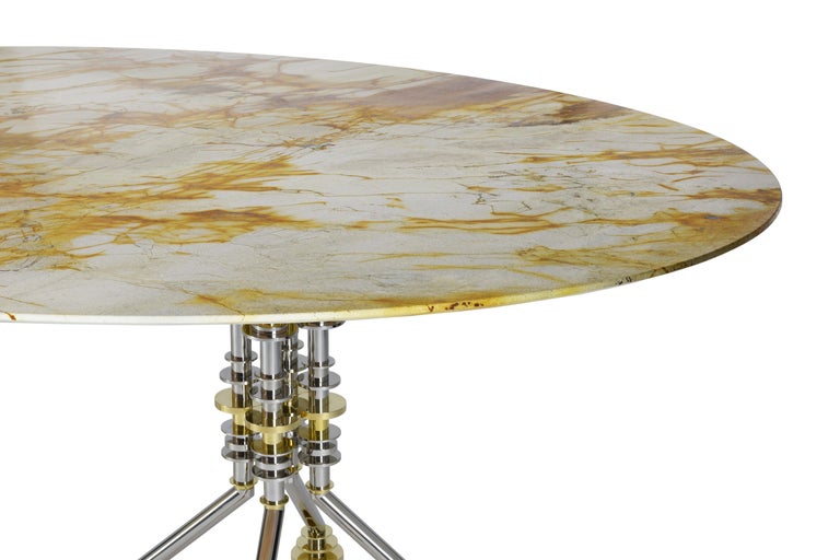 Spiderman Marble Staineless Steel and Brass Dining or Conference Table ...
