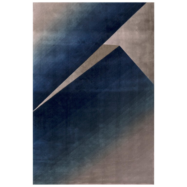 Spielberg Rug in Blue and Green Tencel For Sale at 1stDibs