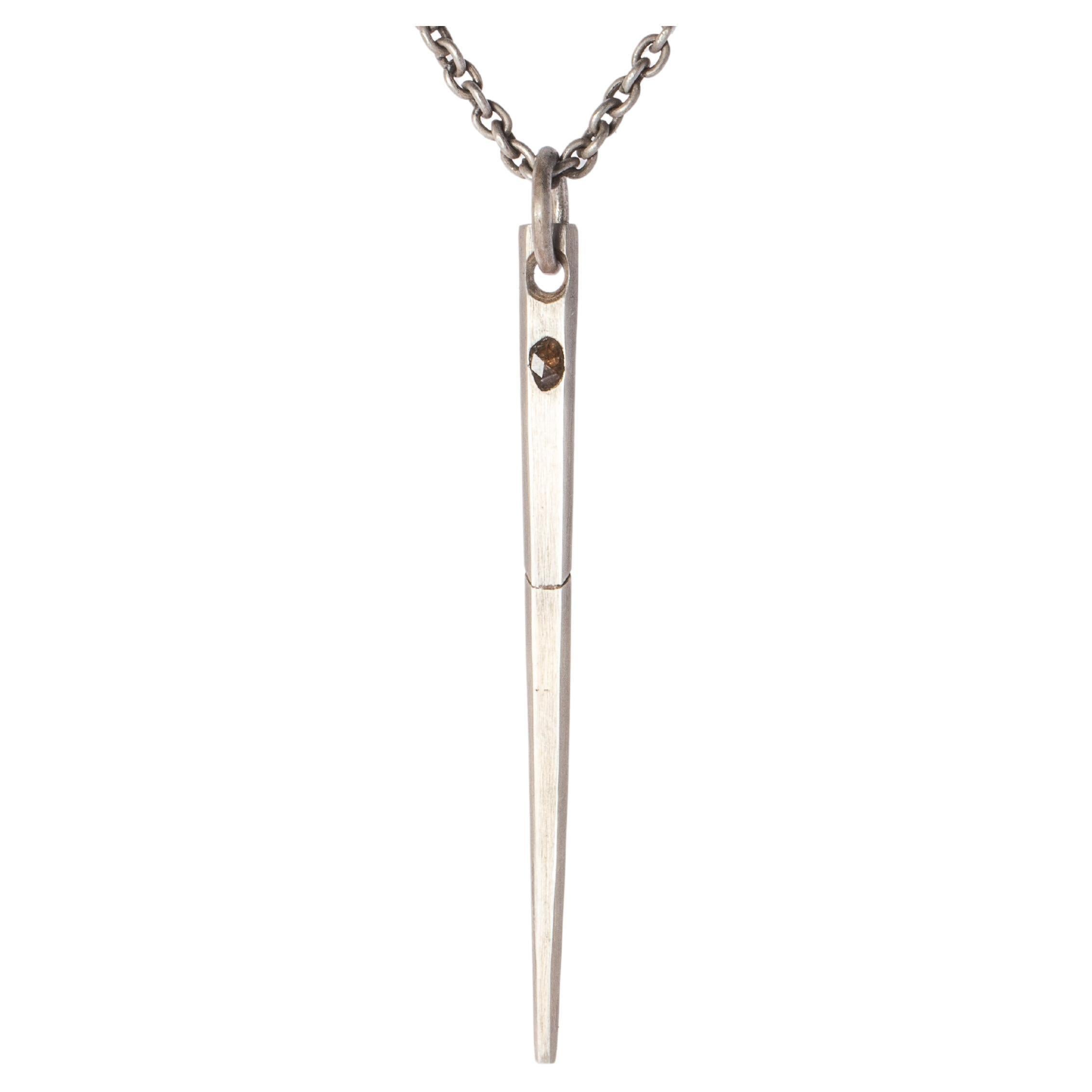 Spike Necklace (0.3 CT, Chunky Diamond Slab, DA+DIA) For Sale at 1stDibs