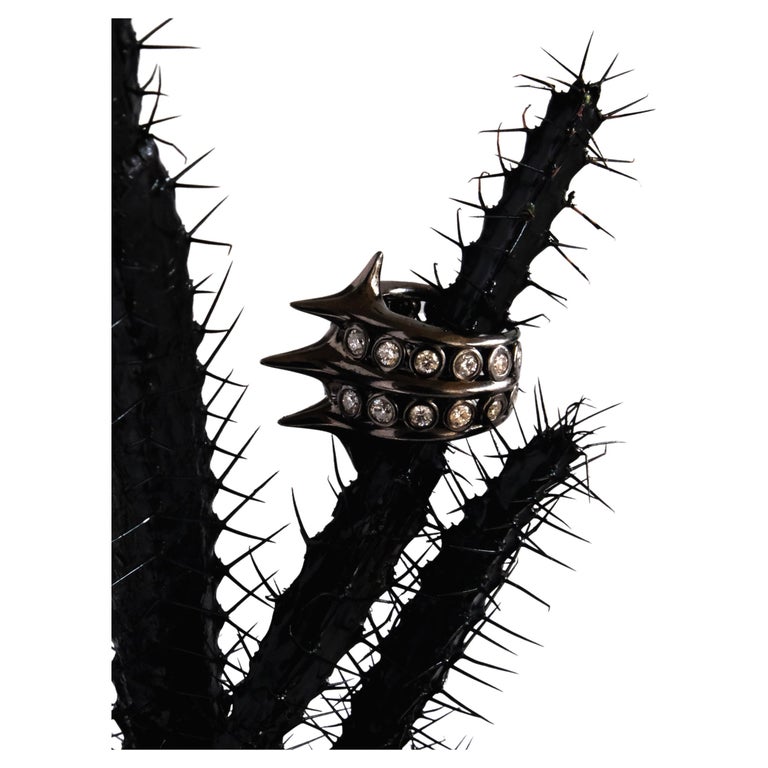 Spike Network Ring in 18k Gold with Diamonds For Sale at 1stDibs