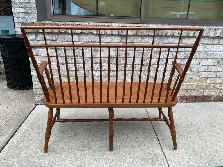 Spindle Back Shaker Style Wood Bench at 1stDibs