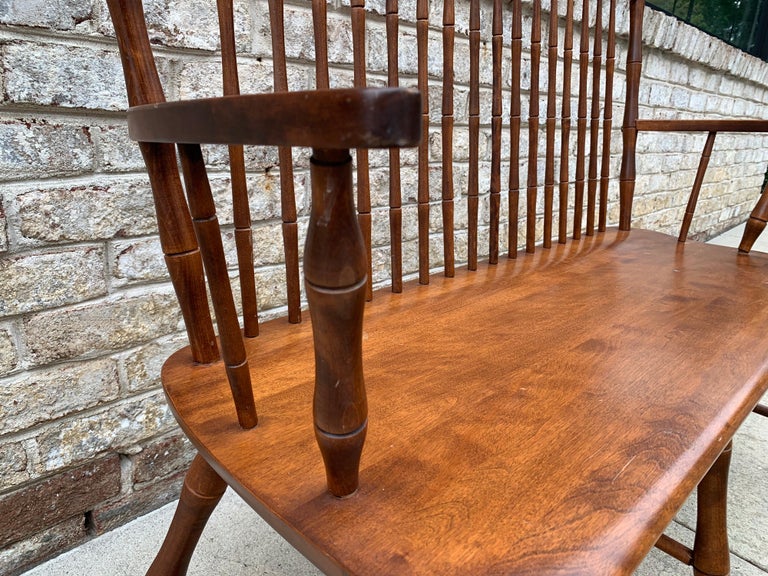Spindle Back Shaker Style Wood Bench at 1stDibs