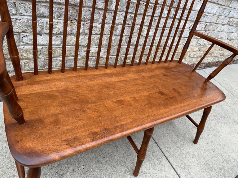 Spindle Back Shaker Style Wood Bench at 1stDibs