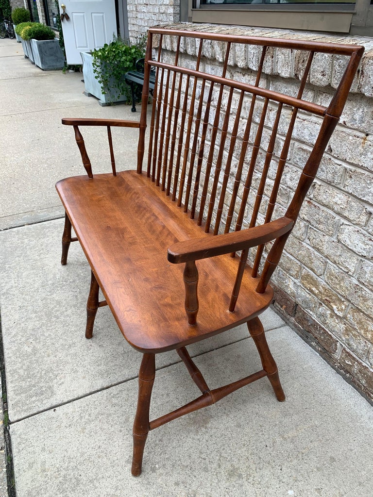 Spindle Back Shaker Style Wood Bench at 1stDibs
