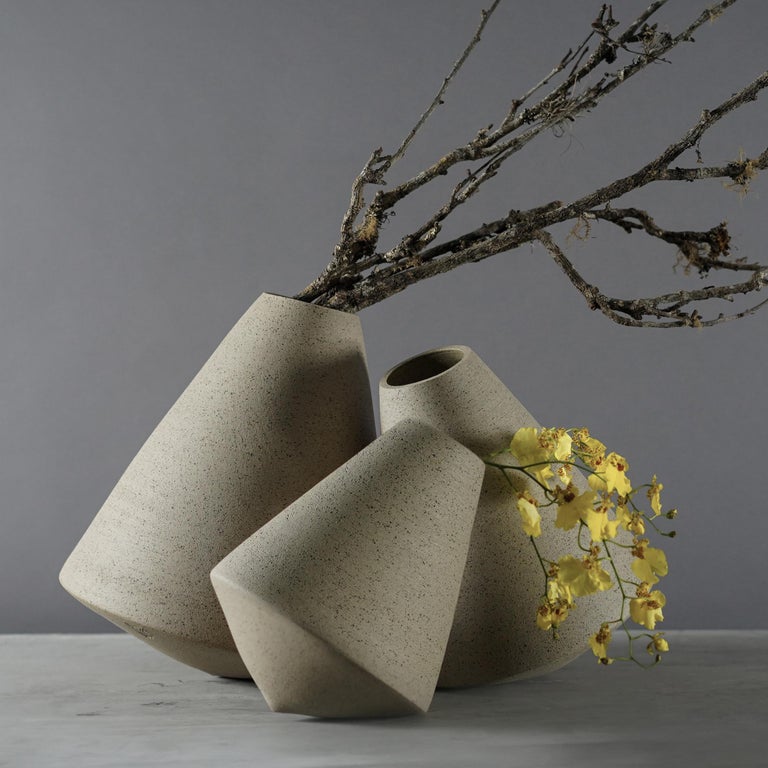 Contemporary Ceramic Vase, Handmade, Big, Natural Clay, Konsepta by Claudia Issa For Sale at 1stDibs