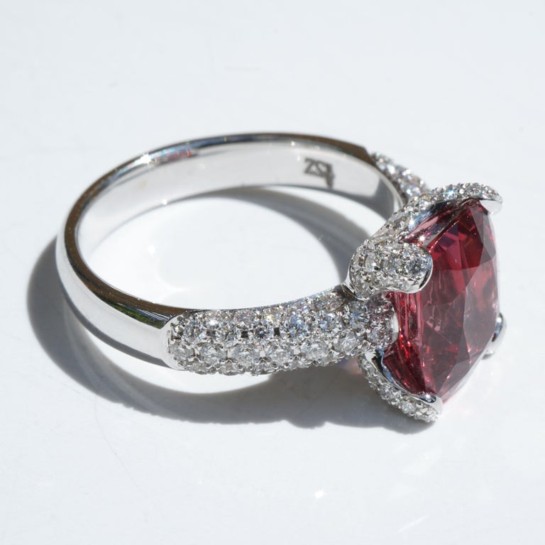 3.65 ct Red Spinel Diamond Ring 18 kt White Gold Mine Badachshan Unique ...