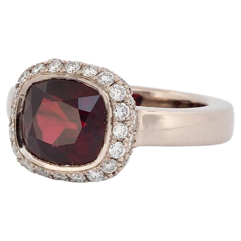 Spinel No Heat 2.67 Ct from Burma, with Diamond Halo Set in White Gold ...