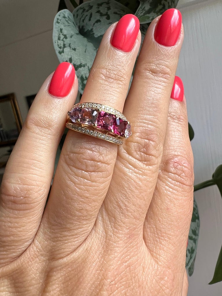 Spinel Diamond Colorblock Ring For Sale at 1stDibs