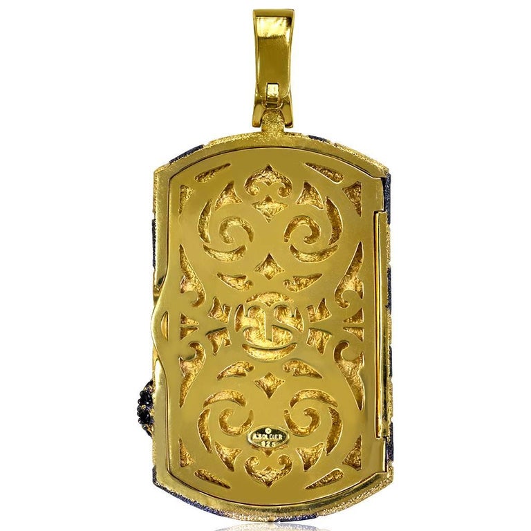 Spinel Sterling Silver Gold Platinum Locket Tag Pendant Necklace on ...