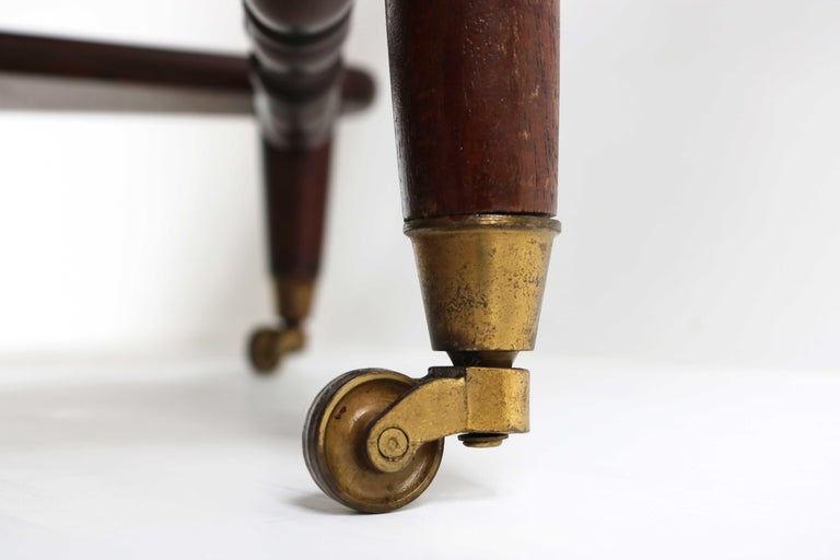 Spiral 4-Step Library Stairs Casters , Wood and Leather Bookcase Ladder ...