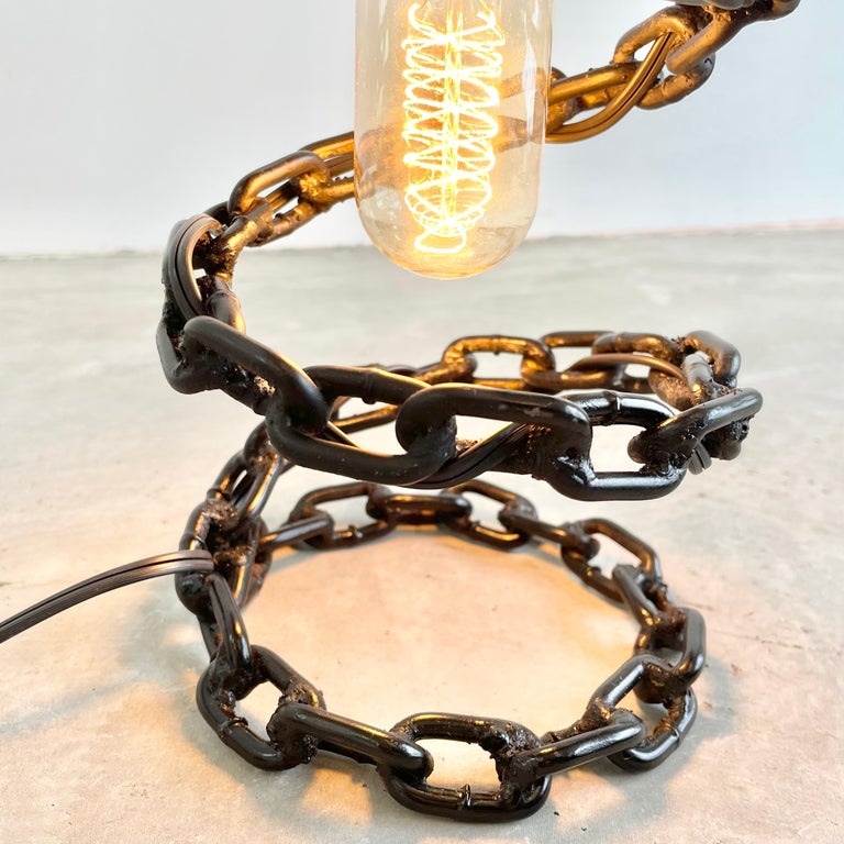 Spiral Chain Link Table Lamp, 2000s USA For Sale at 1stDibs
