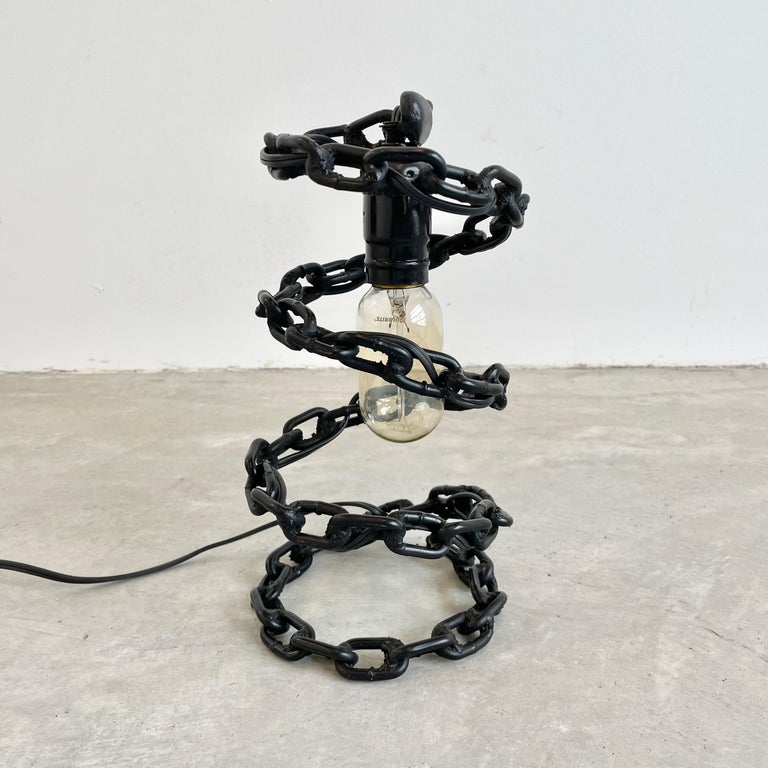 Spiral Chain Link Table Lamp, 2000s USA For Sale at 1stDibs