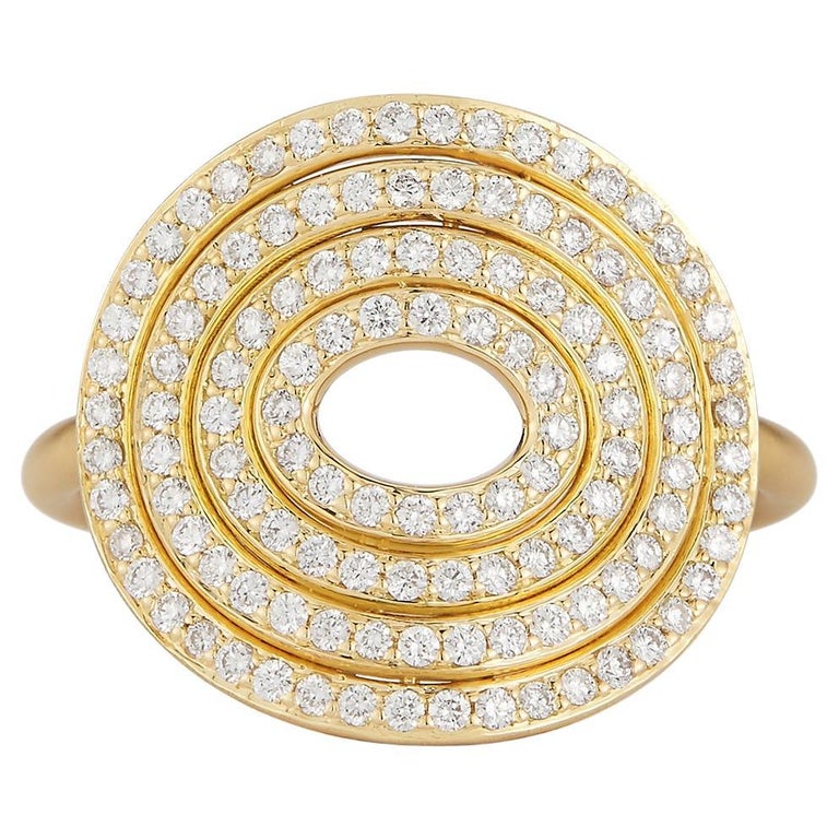 Customizable Carelle Spiralli Satin 18kt gold Diamond Ring For Sale at ...