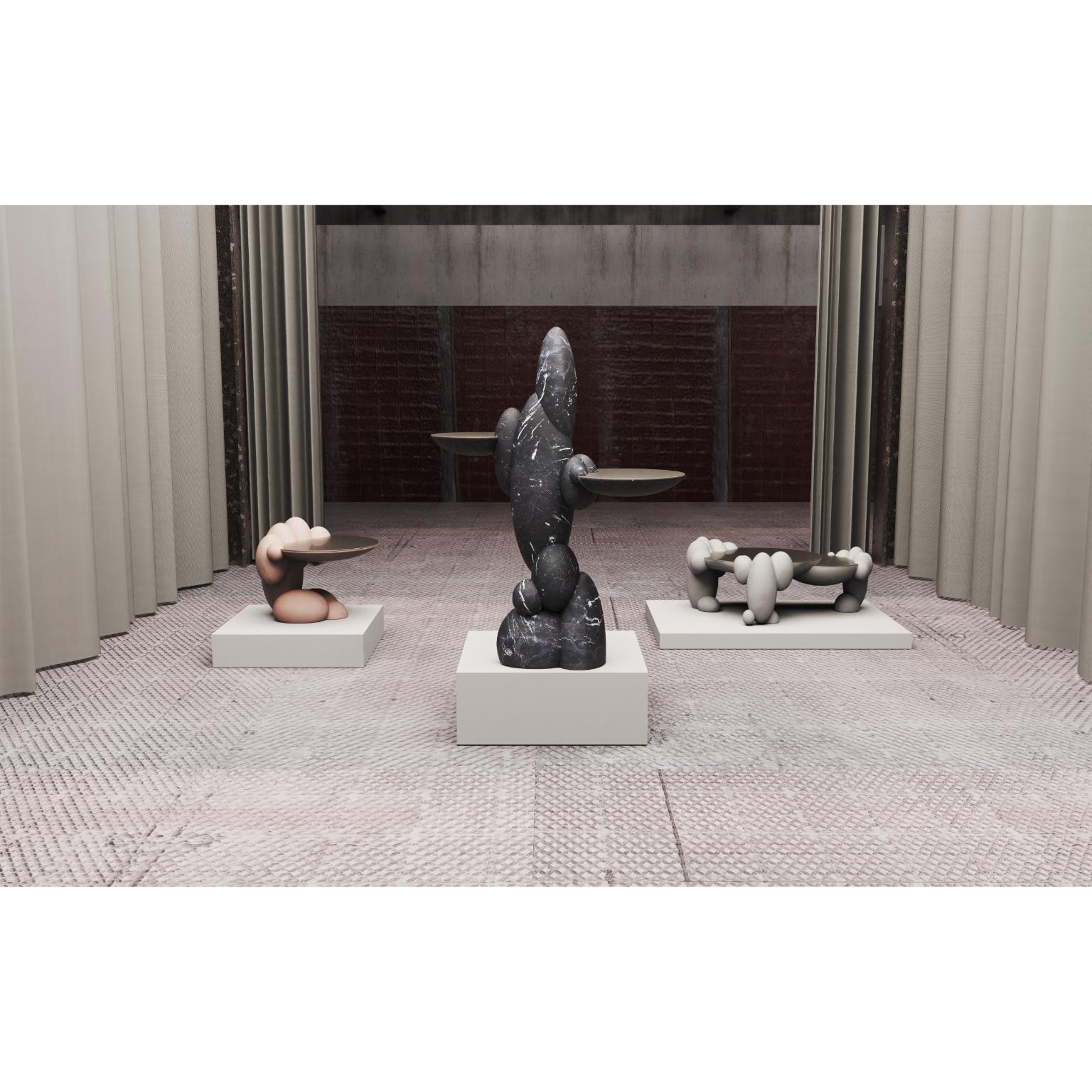 Spirit Carrara Marble Sculptural Stand by Bohinc Studio For Sale at 1stDibs