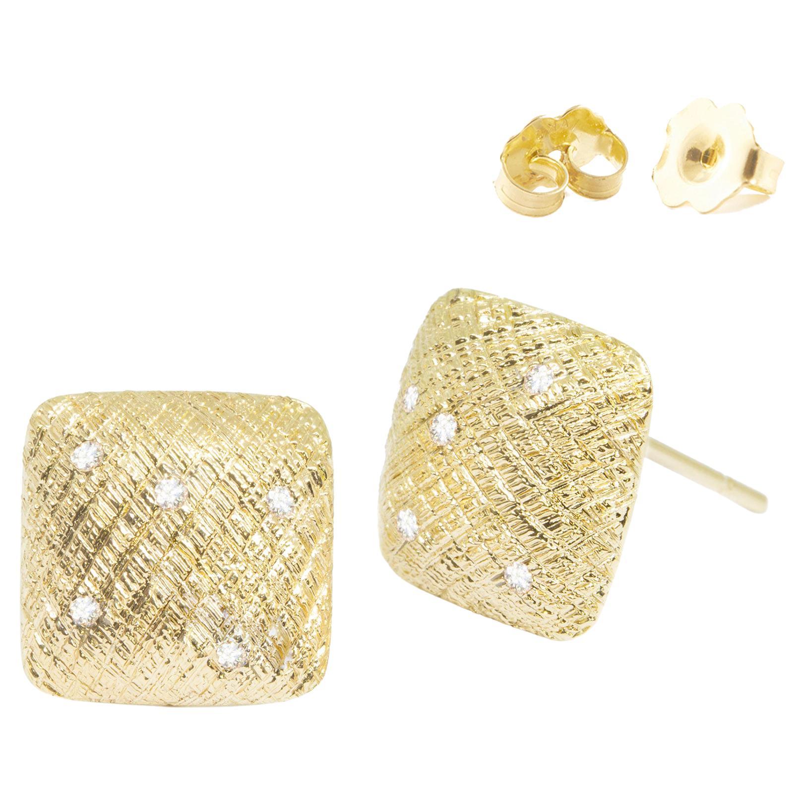 Spirit Turquoise Gold 18 Karat Stud Earrings For Sale at 1stDibs