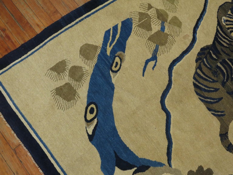 Spiritual Chinese Antique Tiger Pictorial Rug, Dated 1926 For Sale at ...
